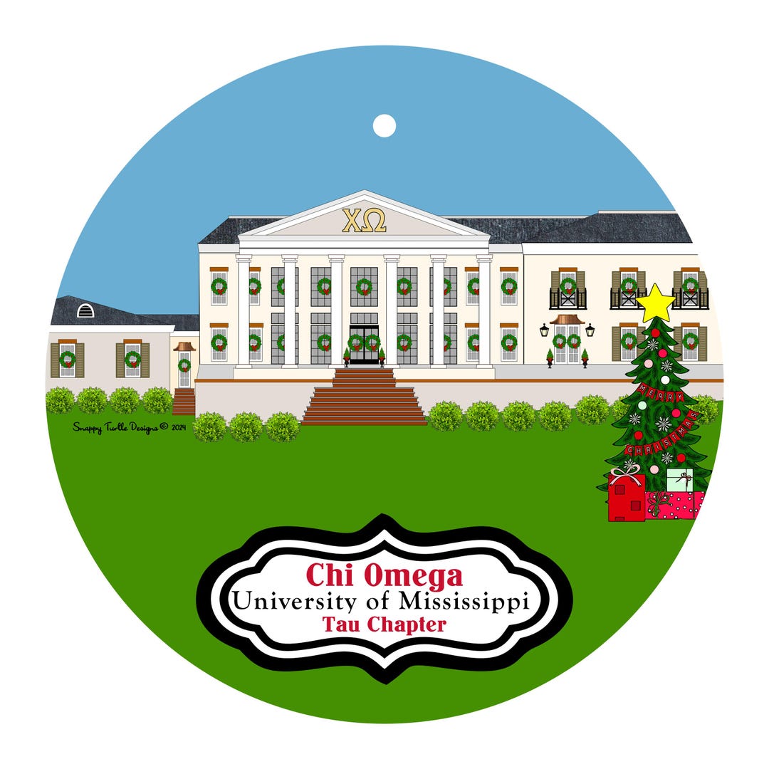 Chi Omega Sorority House at the University of Mississippi Christmas ...