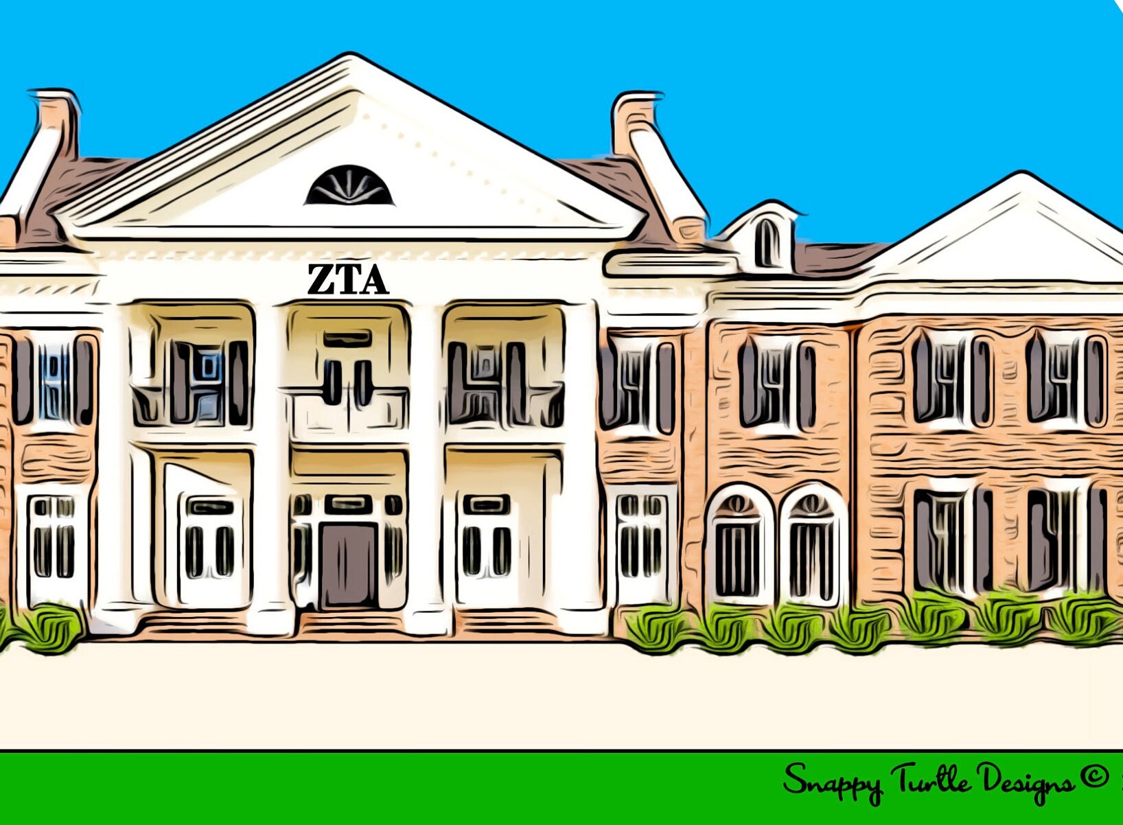 Zeta Tau Alpha Sorority House at the University of Alabama - Etsy