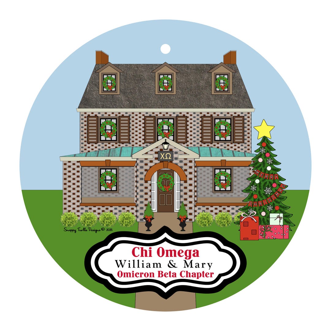 Chi Omega Sorority House at William & Mary Christmas Ornaments ...