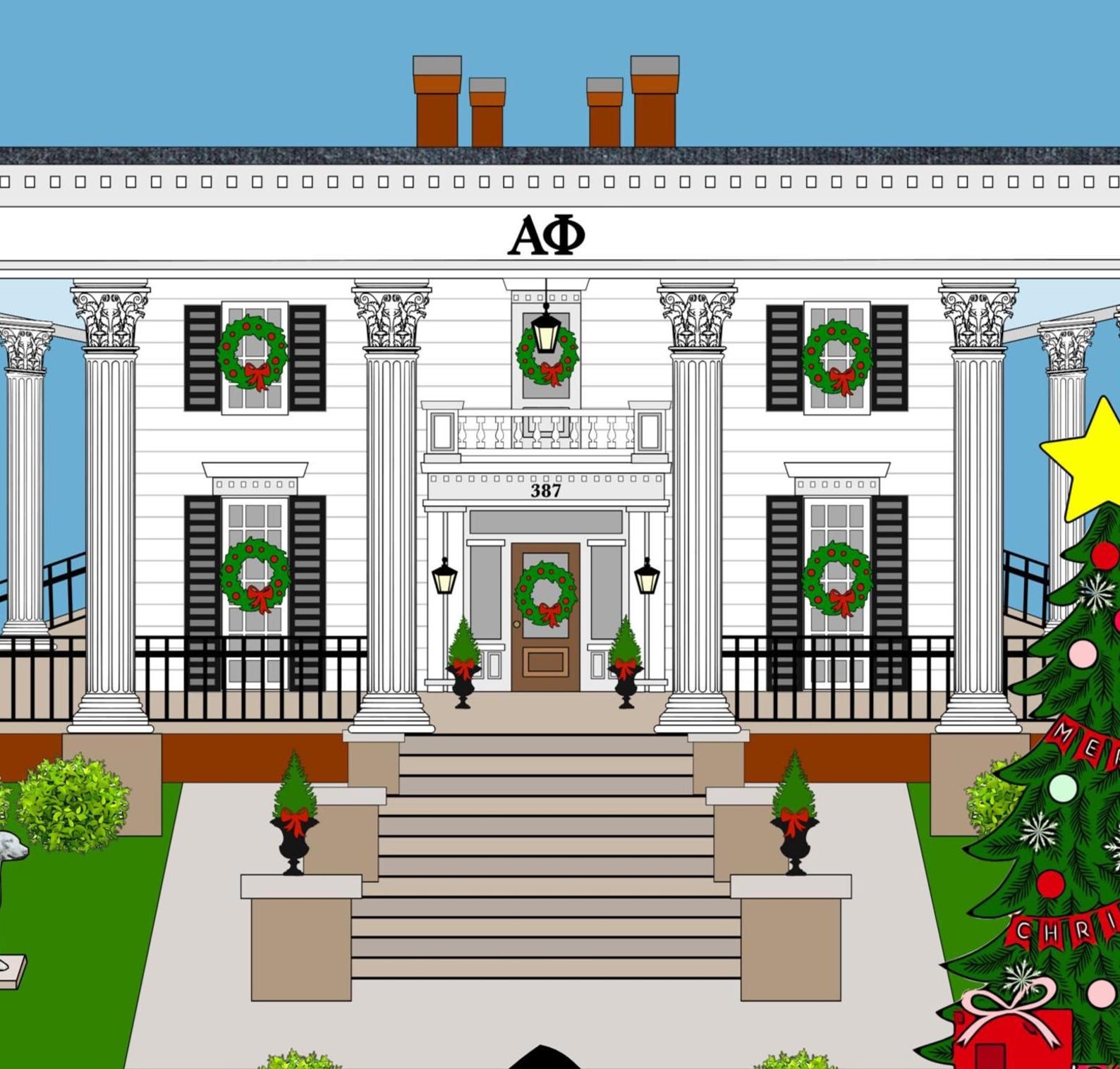 Alpha Phi Sorority House in Athens, Georgia Christmas Ornament - Kappa ...