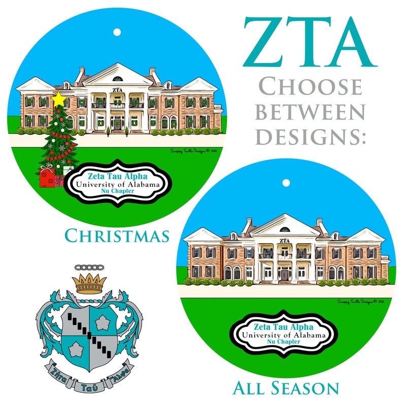 Zeta Tau Alpha Sorority House at the University of Alabama - Etsy