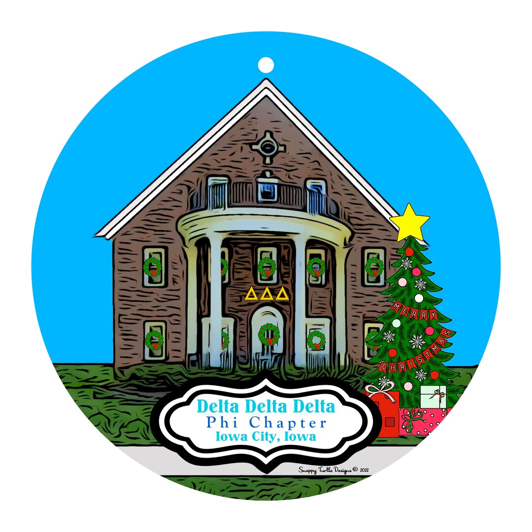 Delta Delta Delta Sorority House in Iowa City, Iowa Christmas Ornament ...
