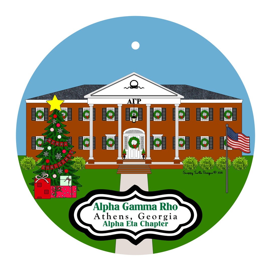 Alpha Gamma Rho Fraternity House in Athens, Georgia Christmas Ornaments ...