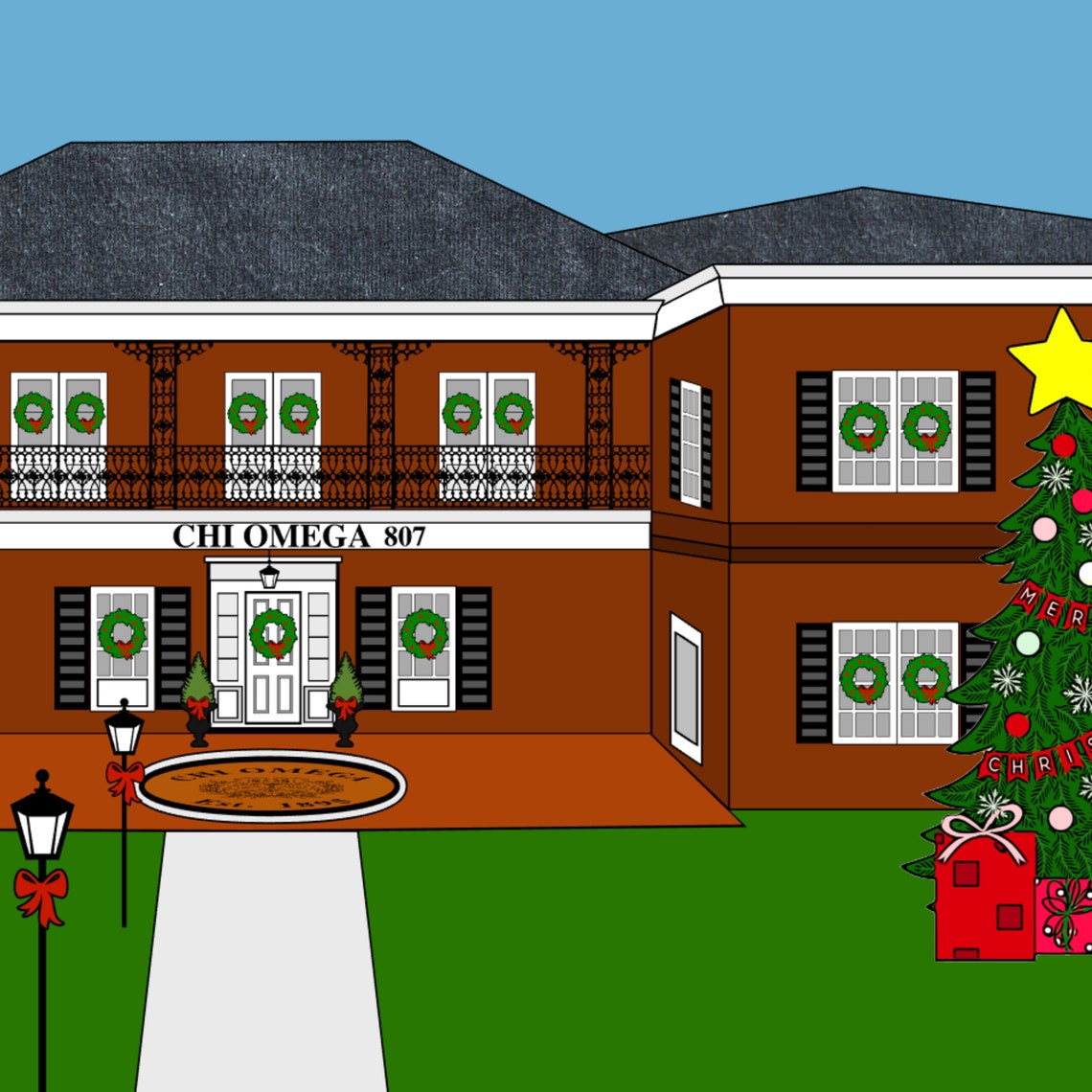 Chi Omega Sorority House at the University of Florida | Etsy