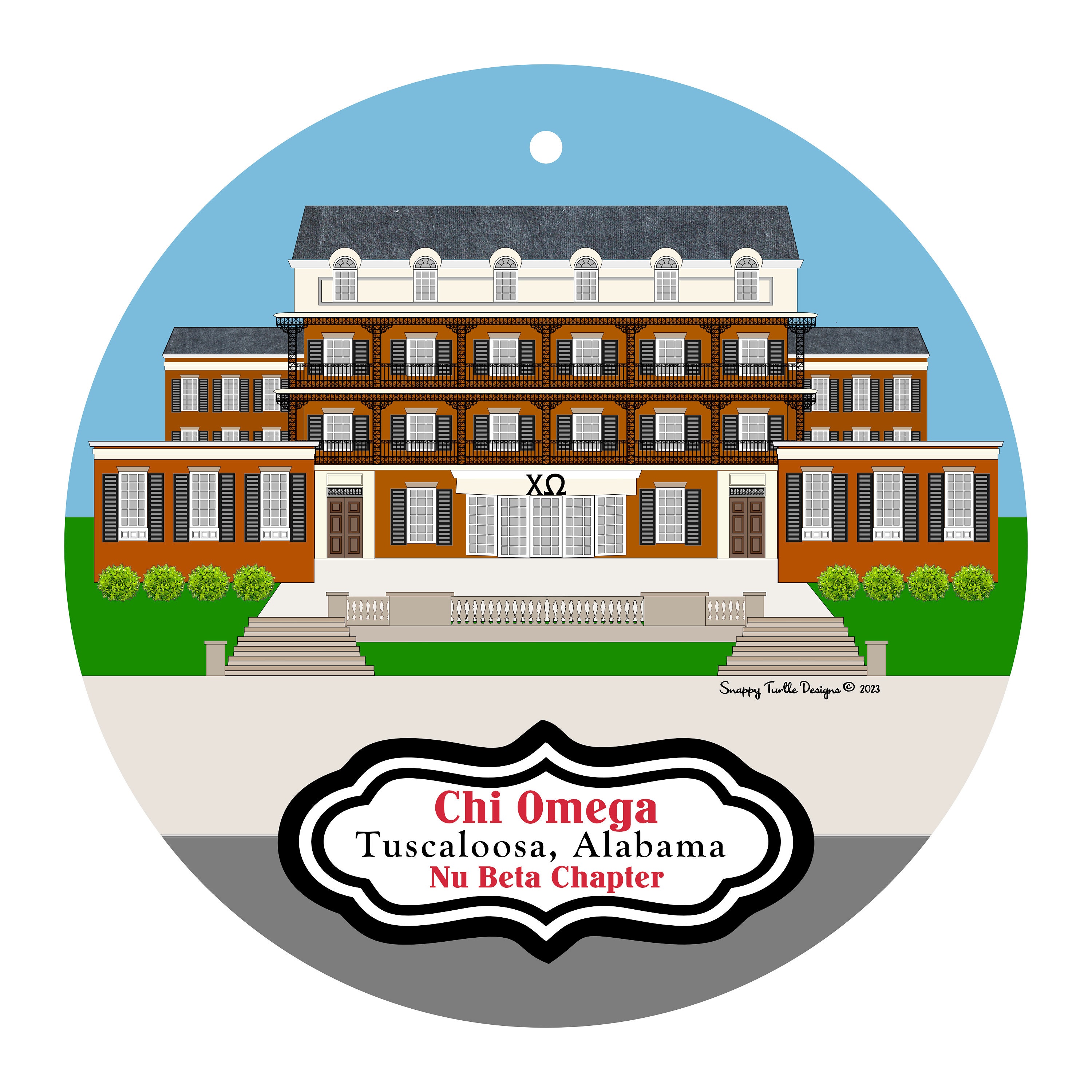 Chi Omega Sorority House at the University of Alabama Christmas ...