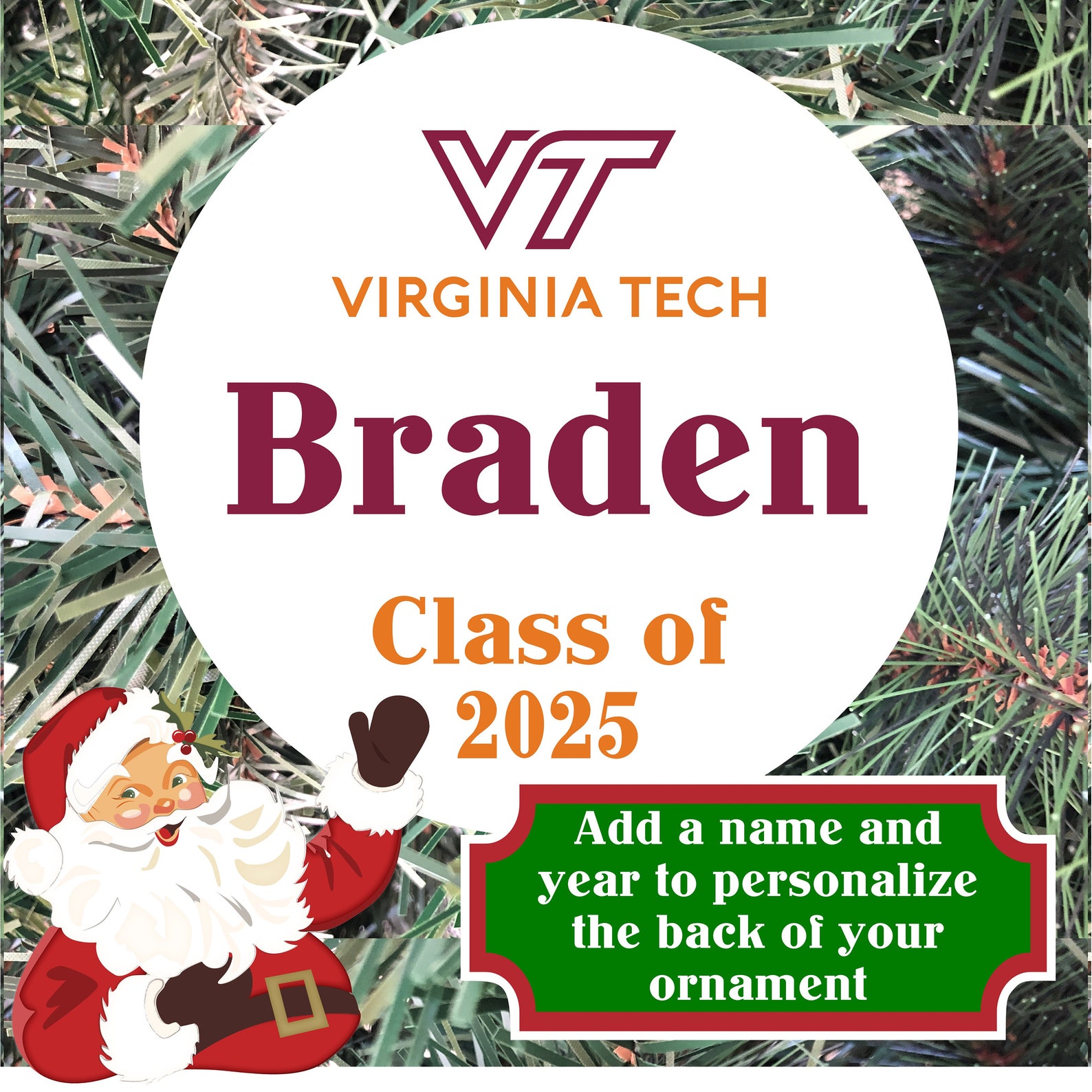 Main Campbell Hall at Virginia Tech University Christmas | Etsy