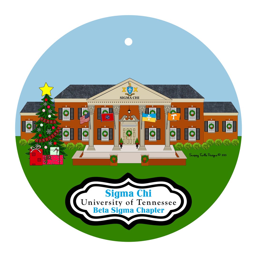 Sigma Chi Fraternity House in Knoxville, Tennessee Christmas Ornaments ...