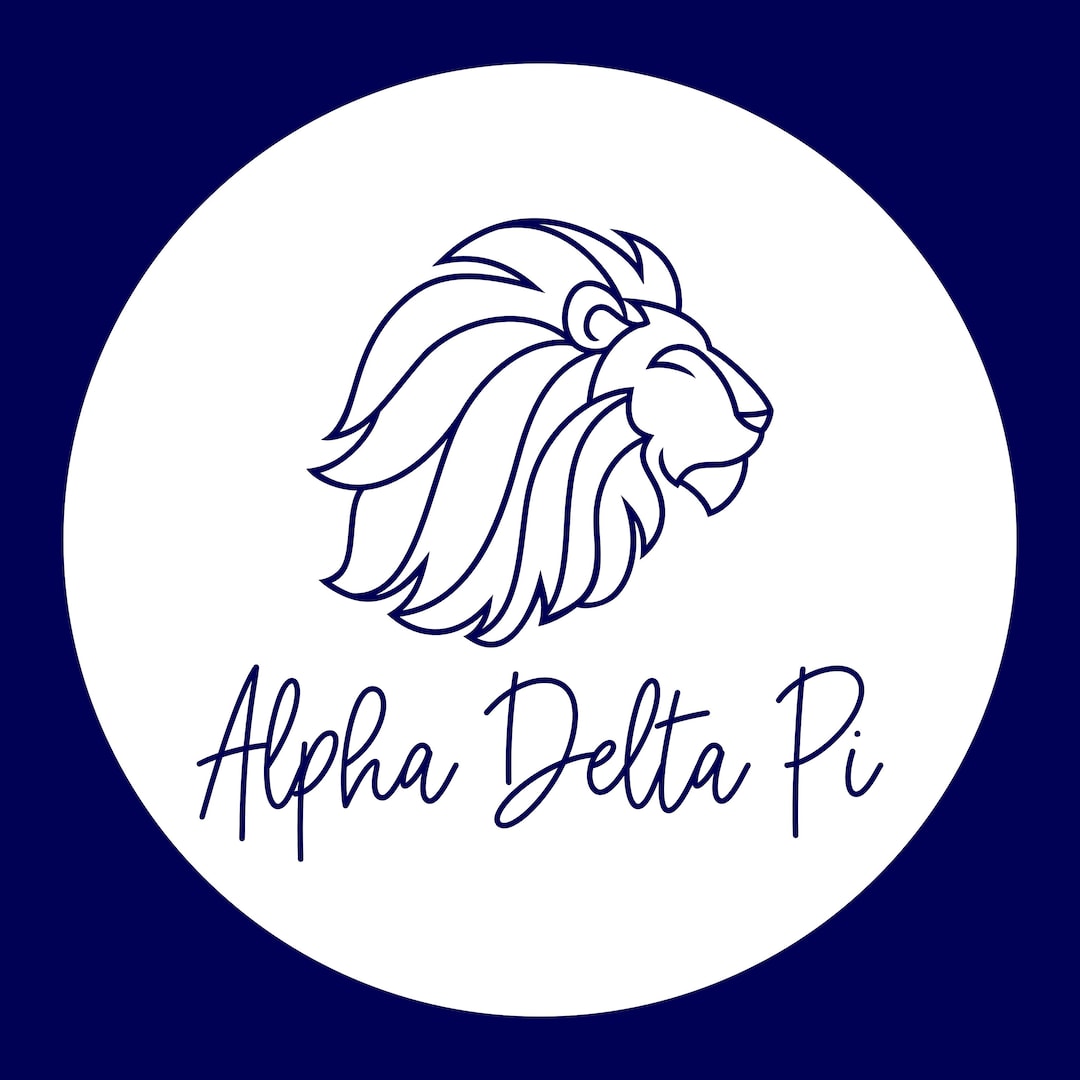 Alpha Delta Pi Stickers Featuring Alphie the Lion - Round ΑΔΠ Stickers ...