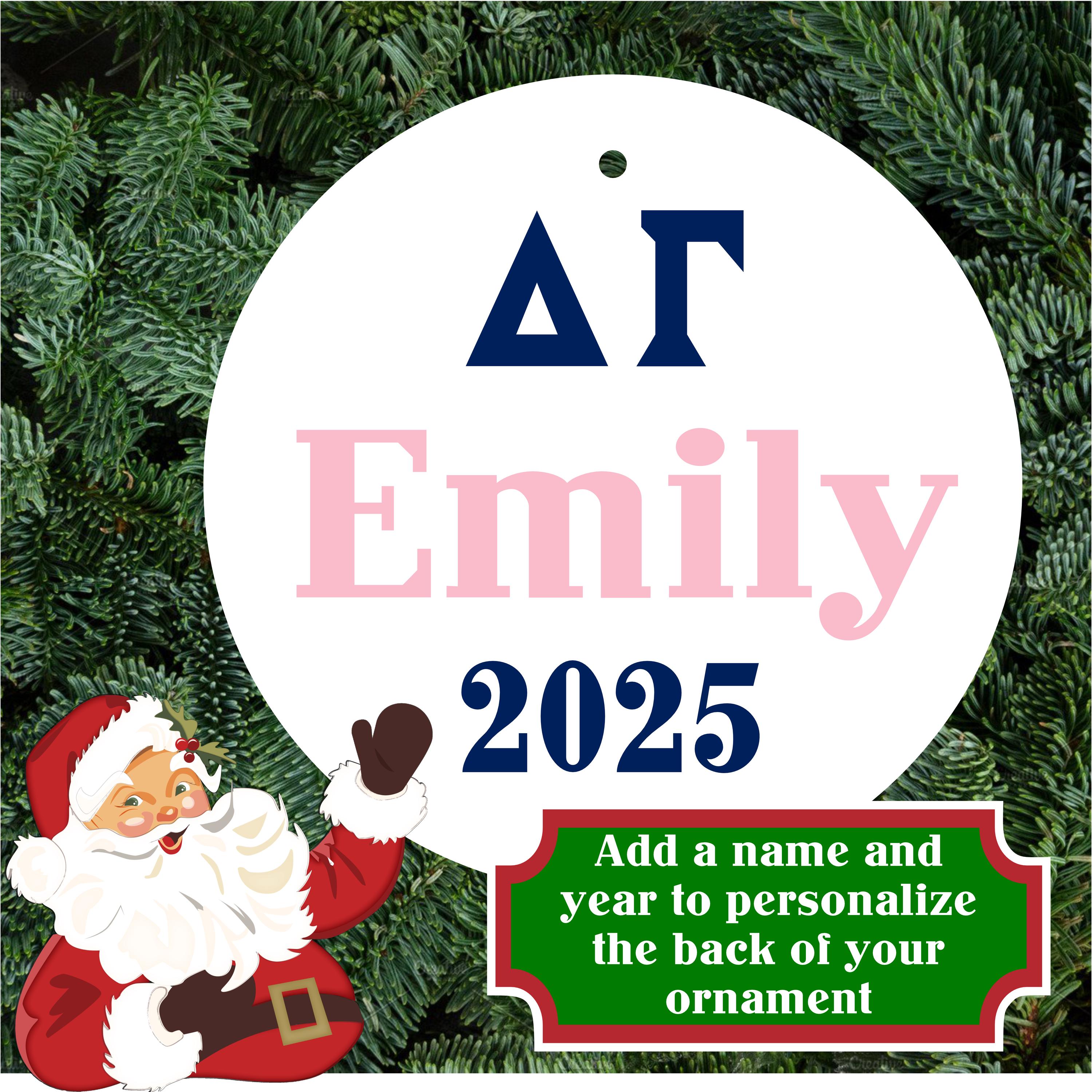 Custom Greek Letters Sorority & Fraternity Christmas Ornaments With ...