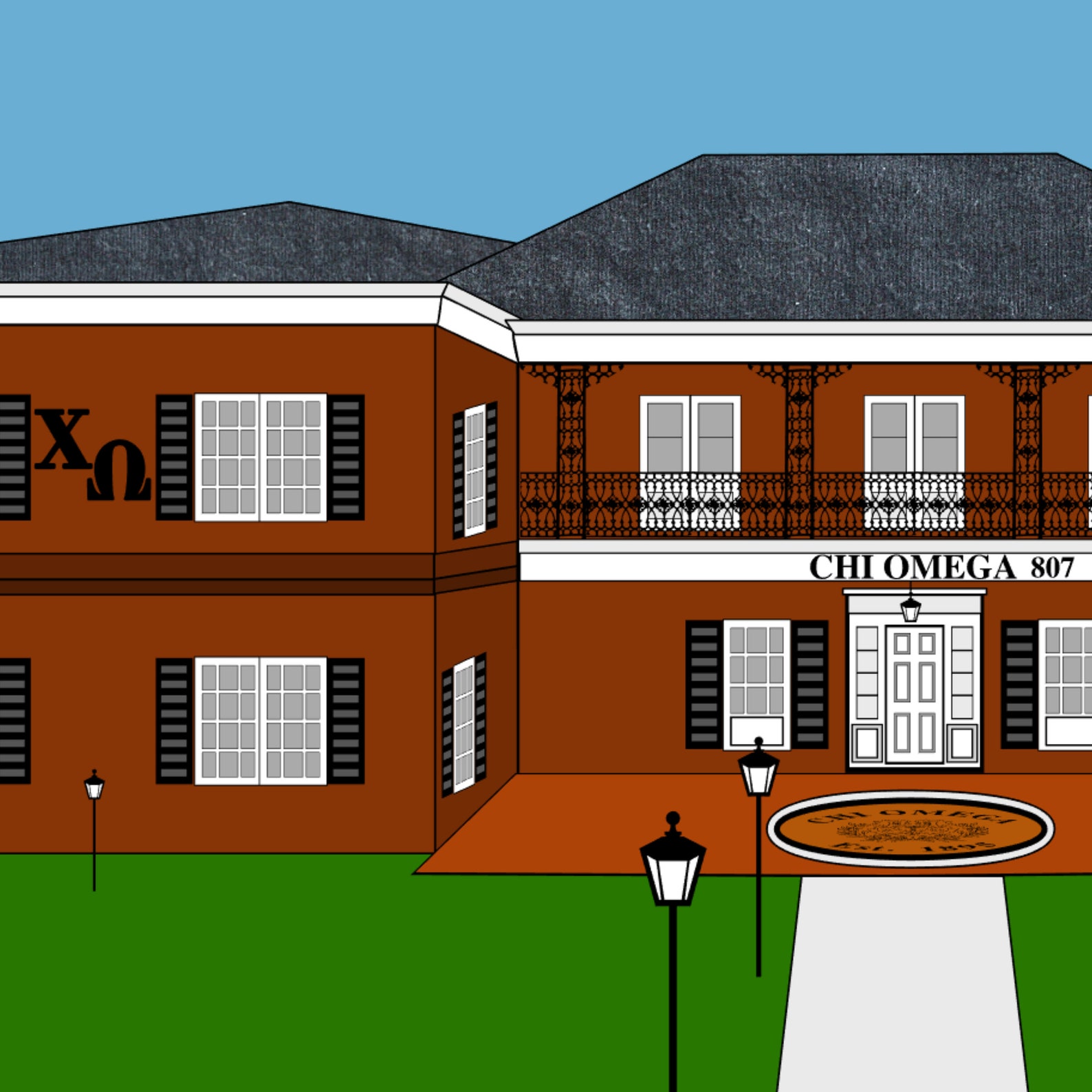 Chi Omega Sorority House at the University of Florida Christmas ...