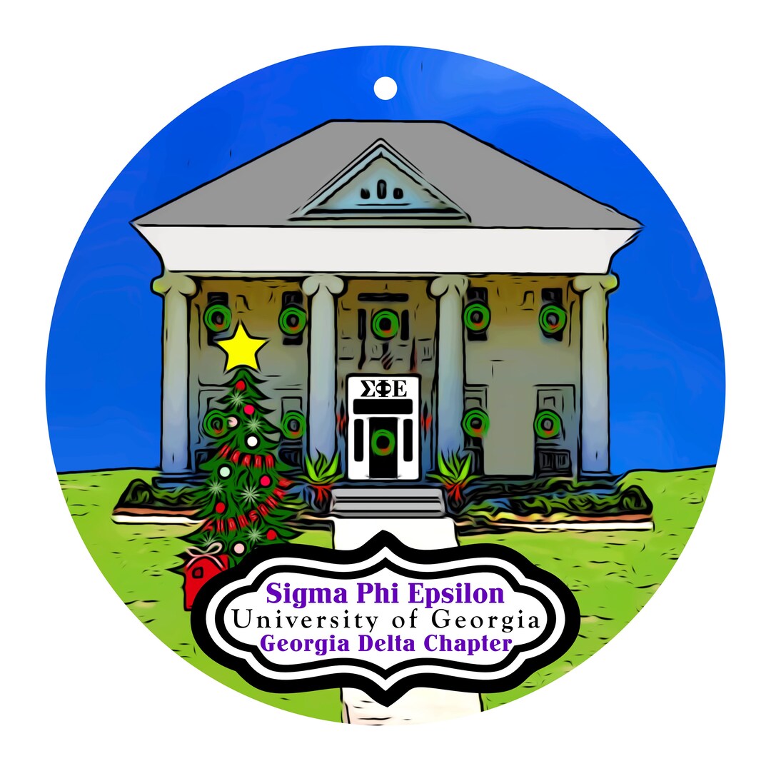 Sigma Phi Epsilon Fraternity House Christmas Ornament in Athens ...