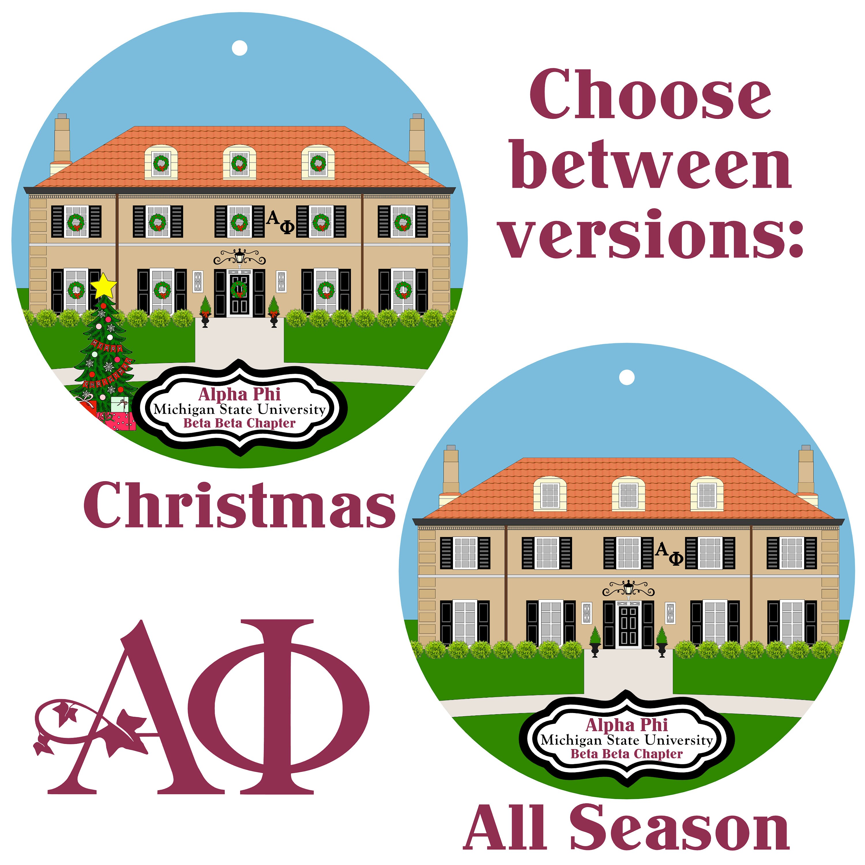 Alpha Phi Sorority House at Michigan State University Christmas ...