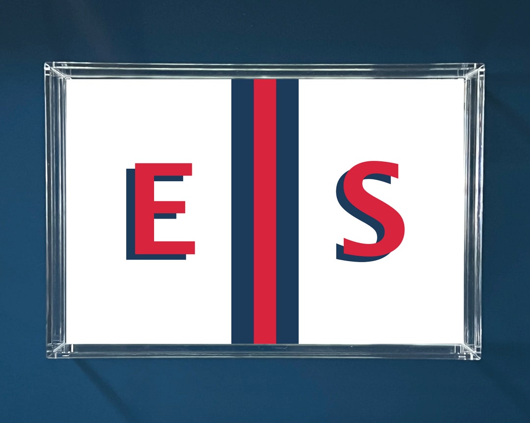 Ole Miss Colors and Custom Colors Striped Monogrammed Acrylic Trays ...