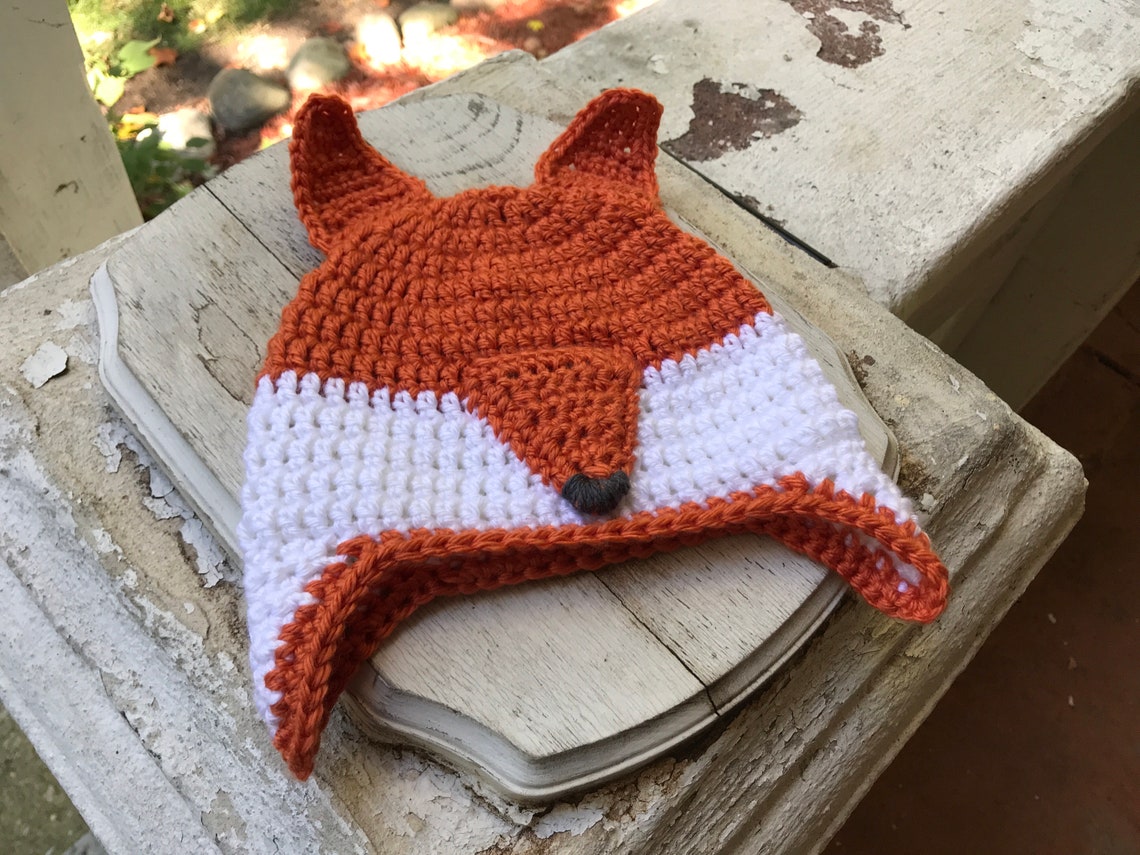 Crochet PATTERN - Crochet Fox Hat Pattern, Baby Fox Hat Crochet Pattern ...