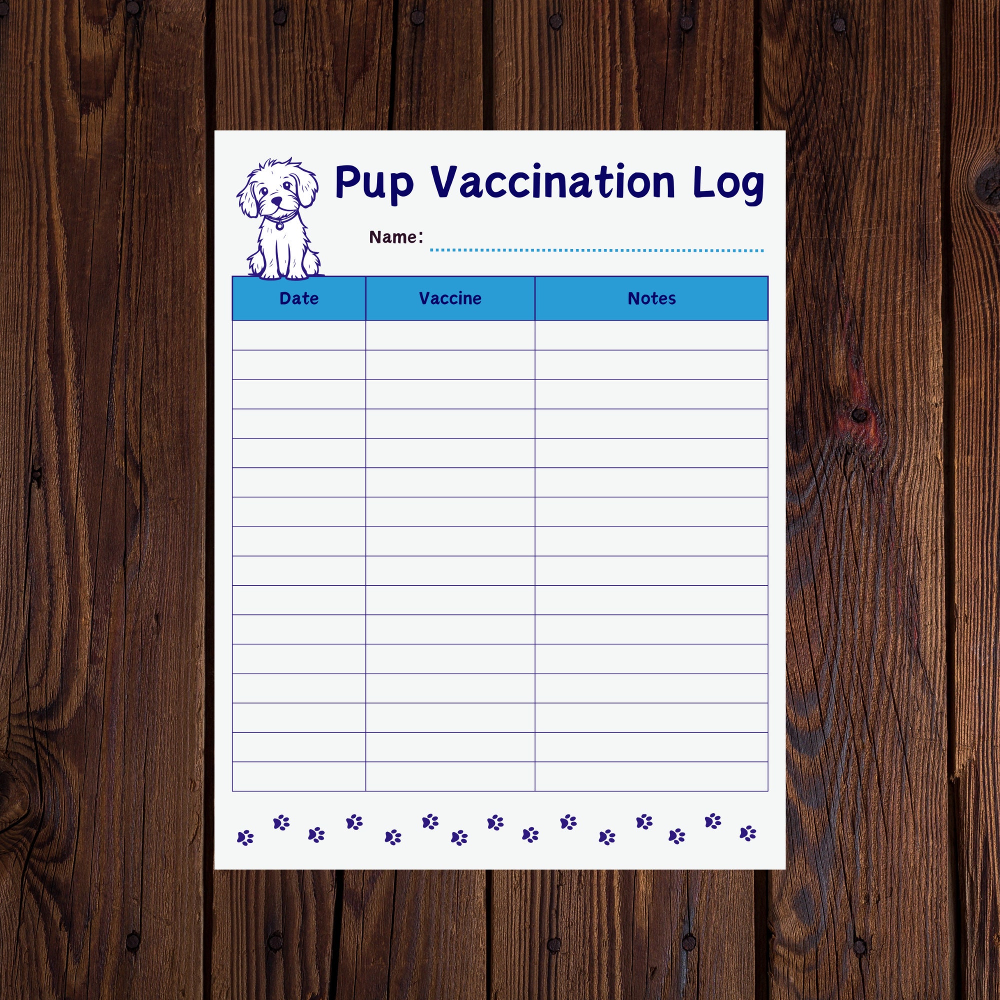 Cute Dog Vaccination Log, Pet Vaccine Tracker, Gifts for Dog Parents ...