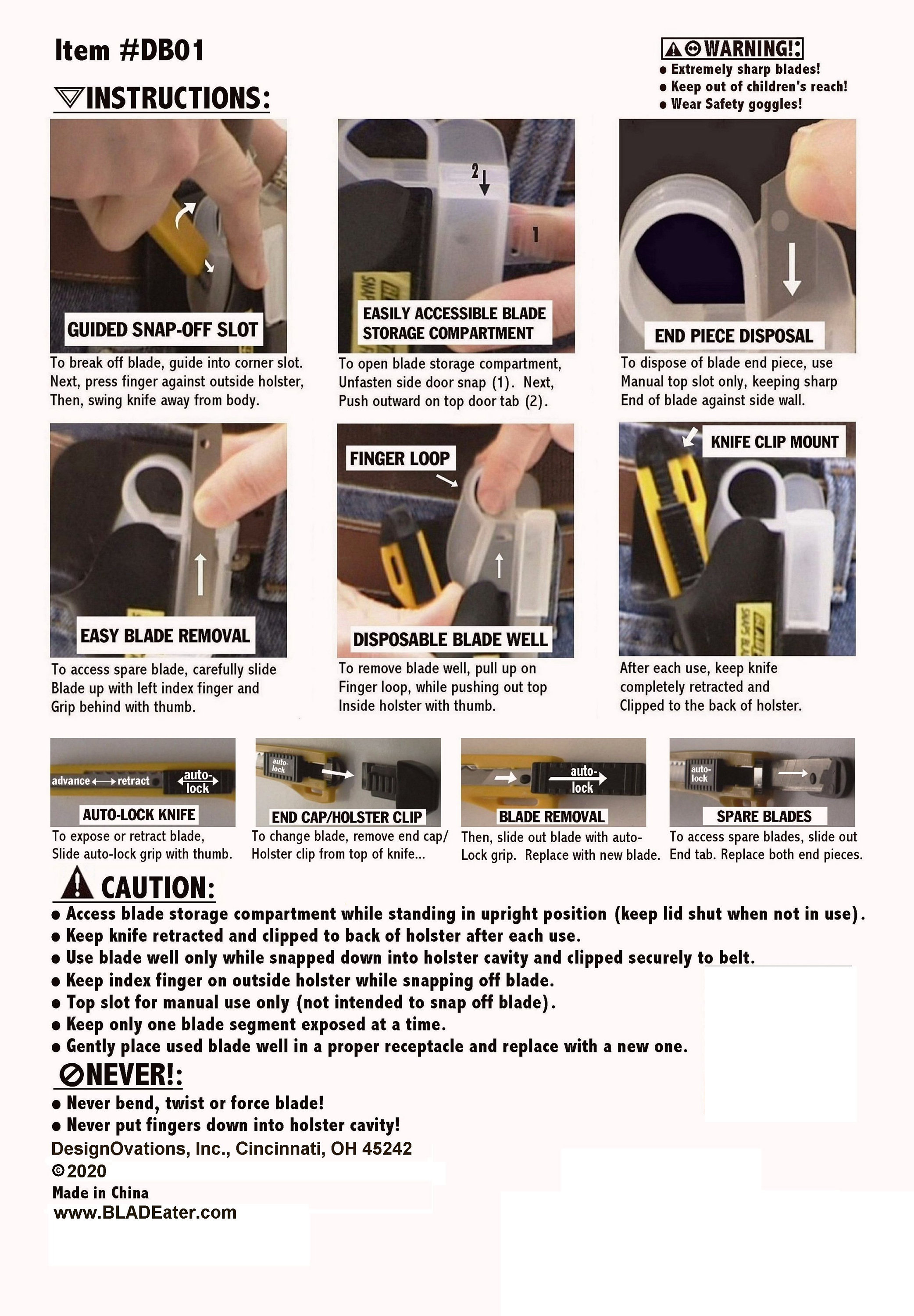 Holster W/built-in Blade Snapper (each Pack Includes: Holster, Snap ...