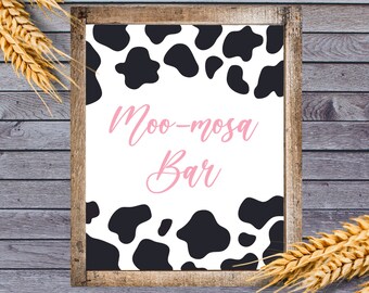 Grazing Station Cow Print Sign Farm Theme Birthday Party - Etsy