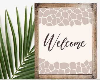 Giraffe Welcome Sign - Etsy