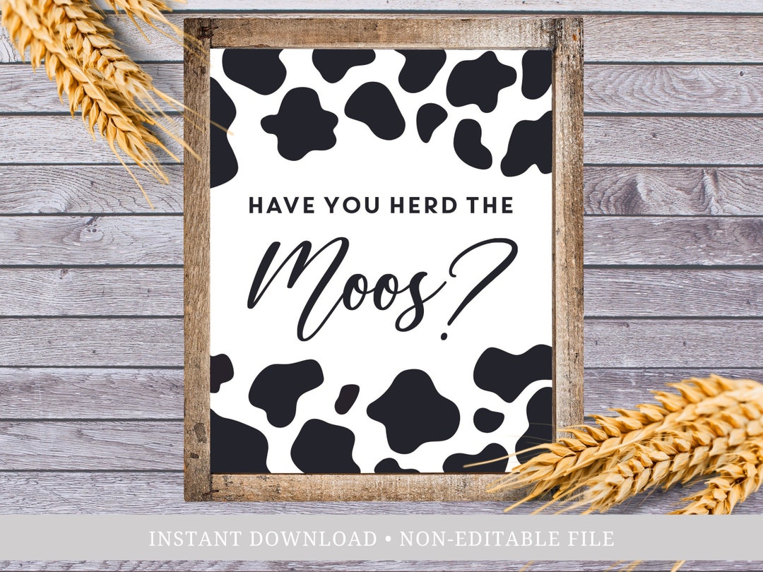 Have You Herd the Moos, Cow Birthday Print Party Supplies, Farm Theme ...