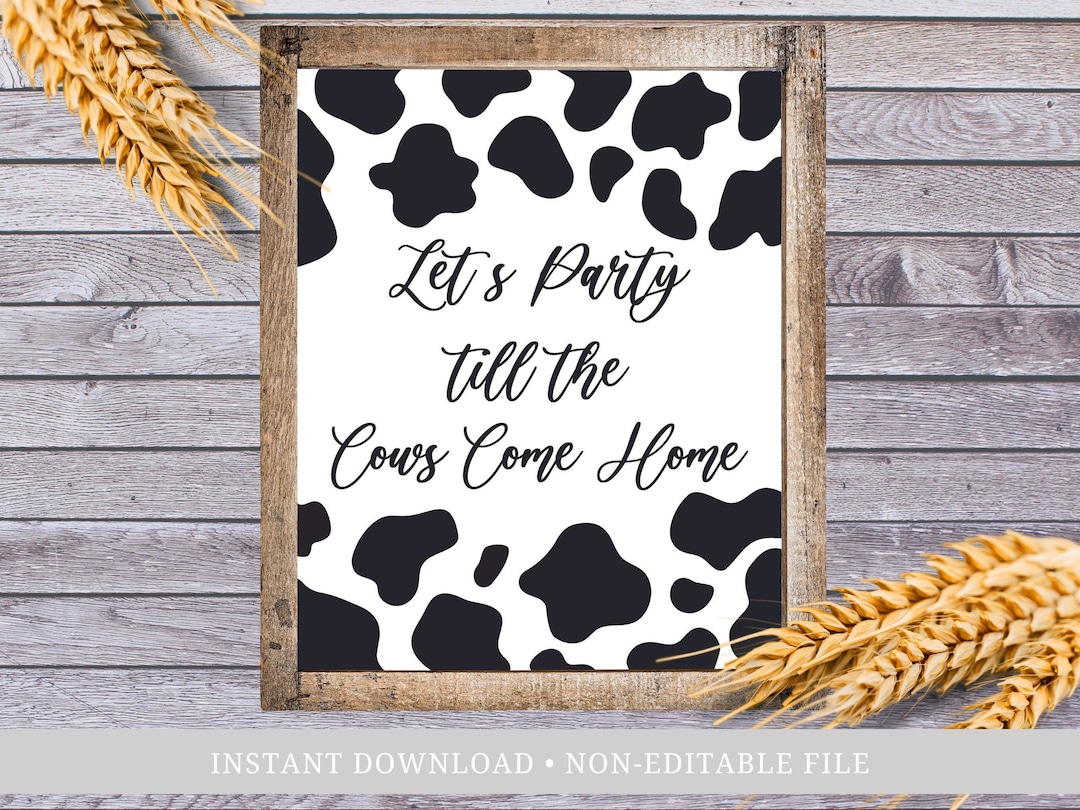 Cow Birthday Party Printable: Rustic Farm Decor (digital Download) - Etsy