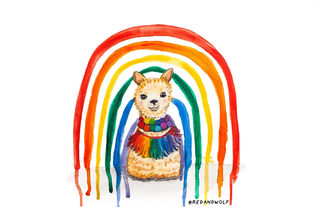 Pride Rainbow Llama - Etsy