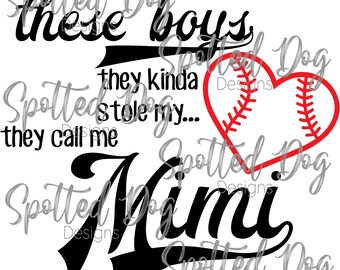 Baseball Mimi Svg | Etsy