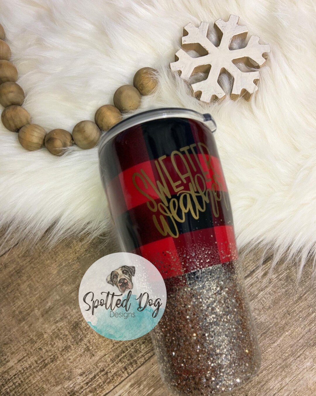 Buffalo Plaid Glitter Personalized Steel Magnolia/yeti/stanley Tumblers ...