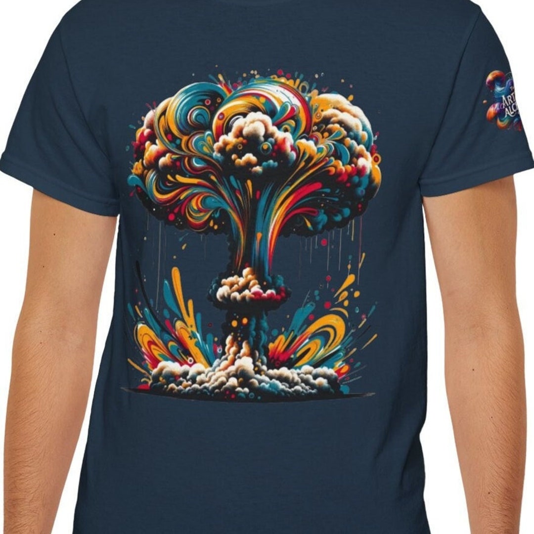 Make Love Not War Vibrant Mushroom Cloud T-shirt Nuclear Blast T Shirt Aesthetic Clothes Screen ...