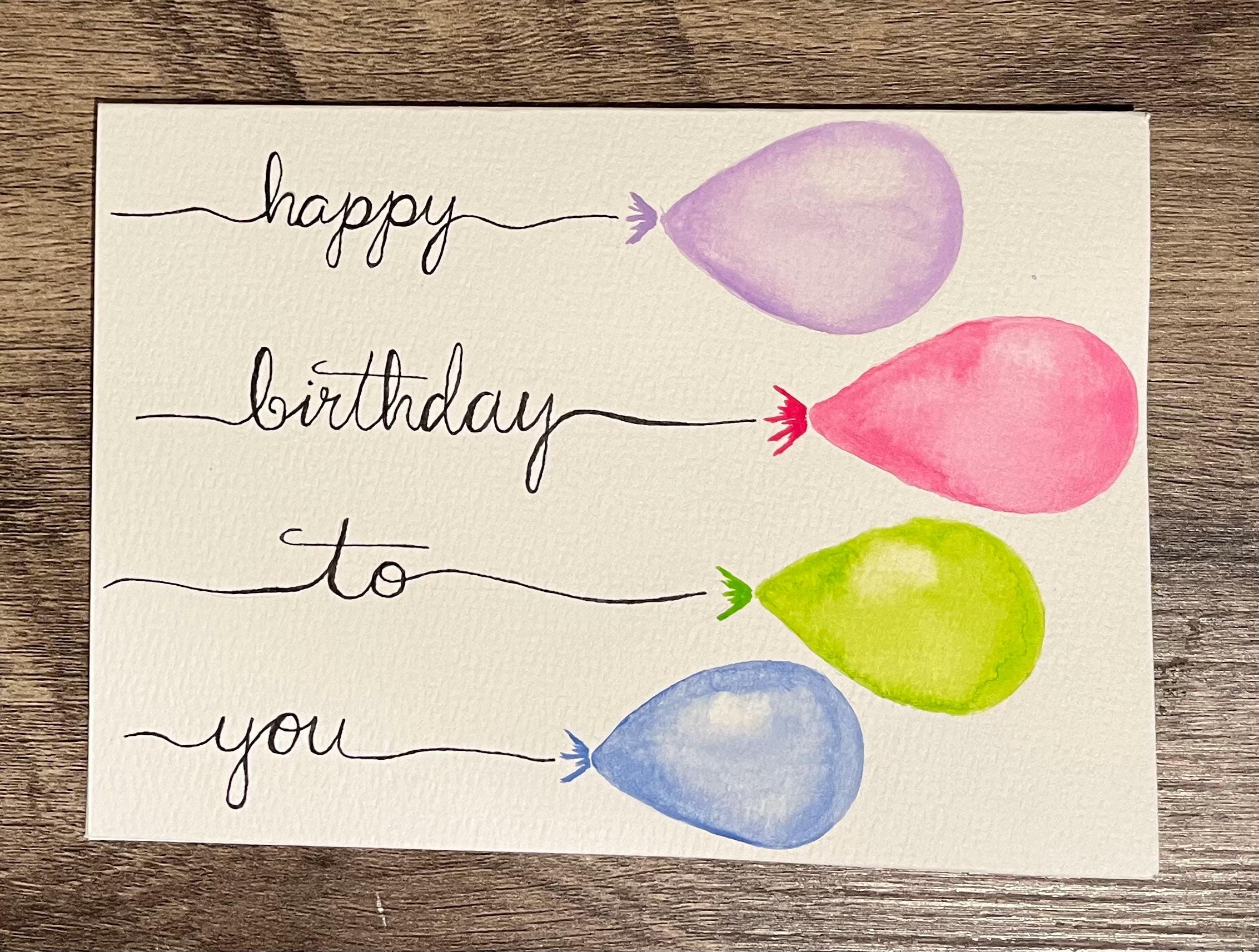Colorful Birthday Design | Unique, Hand-painted | Watercolor 5x7" Cards ...