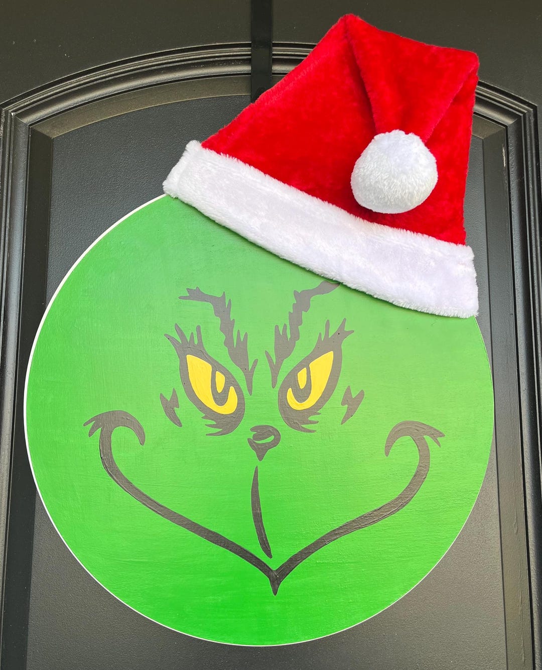 Classic Grinch Door Hanger Bold, Festive Design Holiday Front Door ...