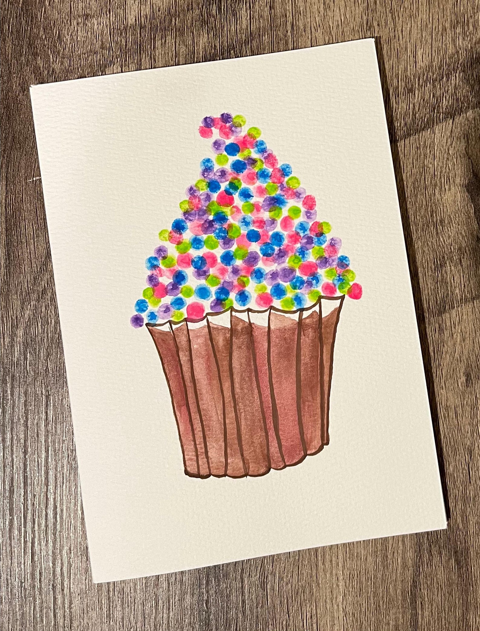 Colorful Birthday Design | Unique, Hand-painted | Watercolor 5x7" Cards ...