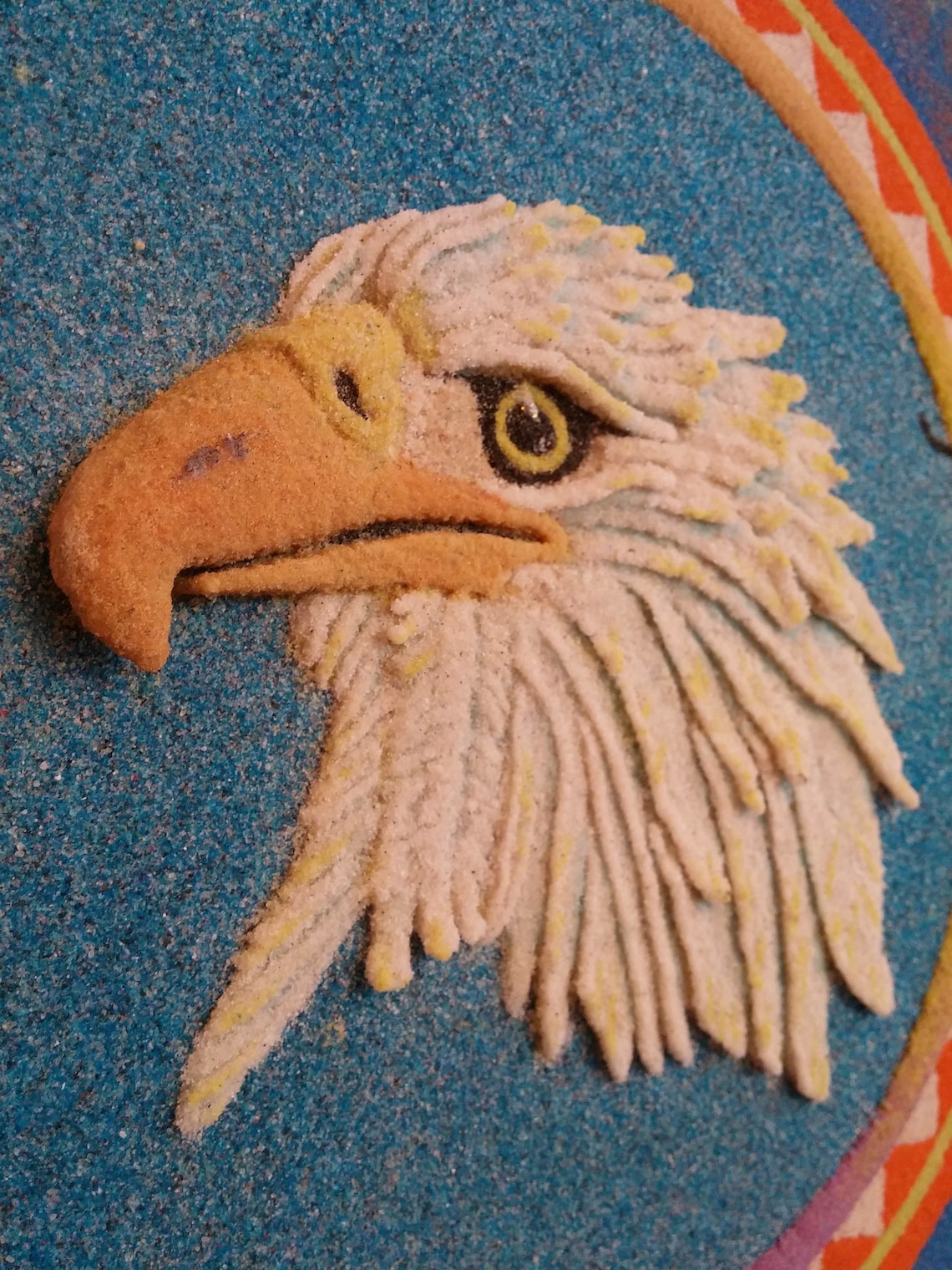 Sand Sculpture Painting American Bald Eagle Art / Native - Etsy