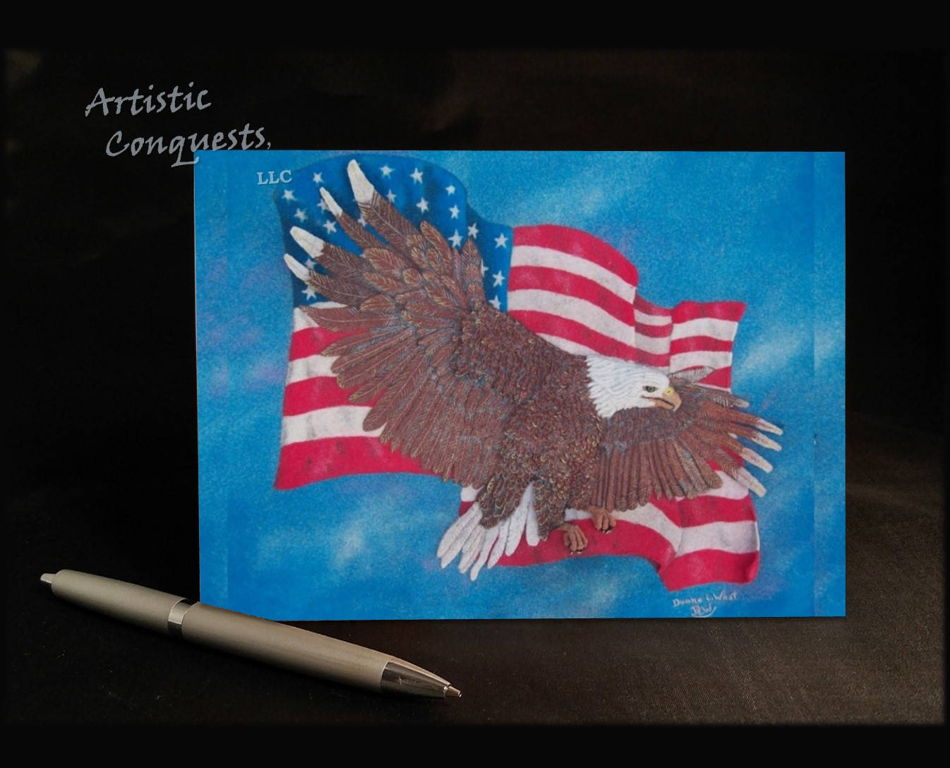 Personalized GREETING CARD, INVITATION Patriotic Bald Eagle, American ...