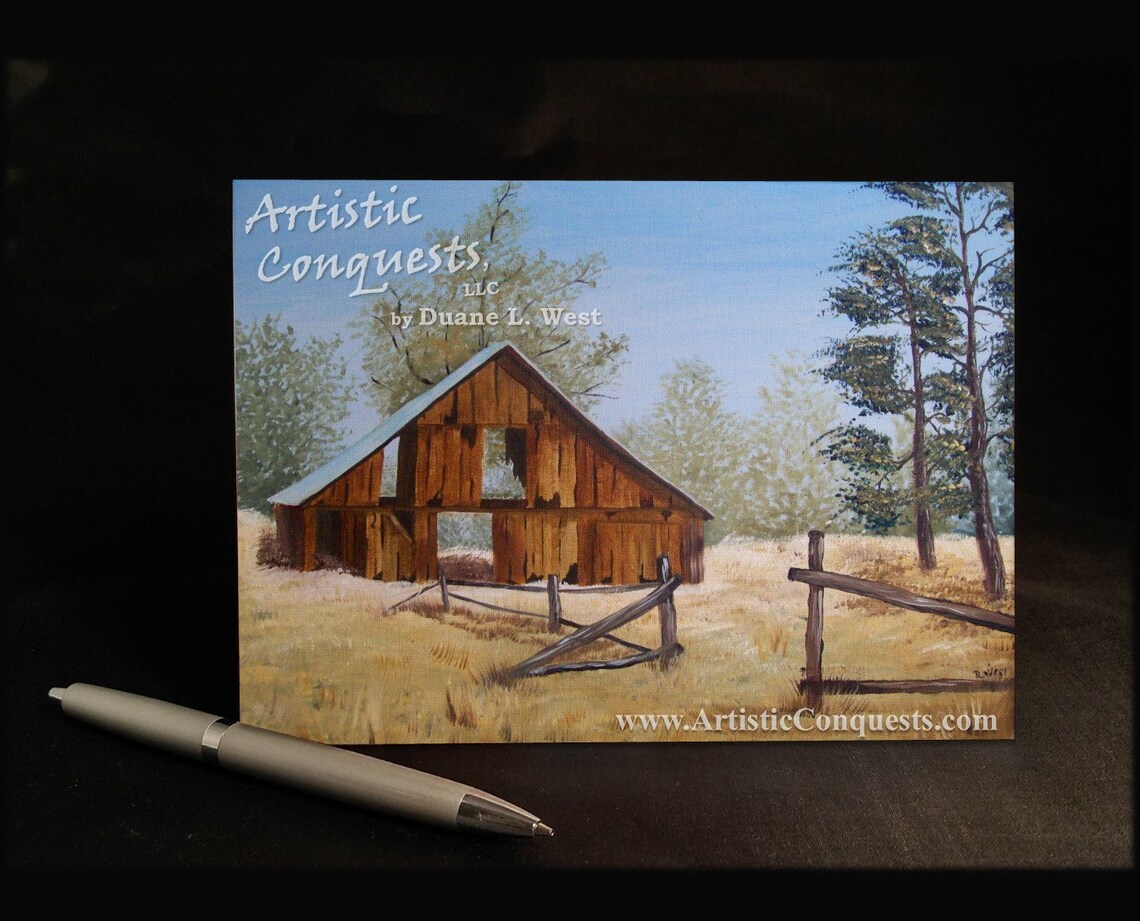 Personalized GREETING CARD Old Barn Card / Dryland Wheat - Etsy