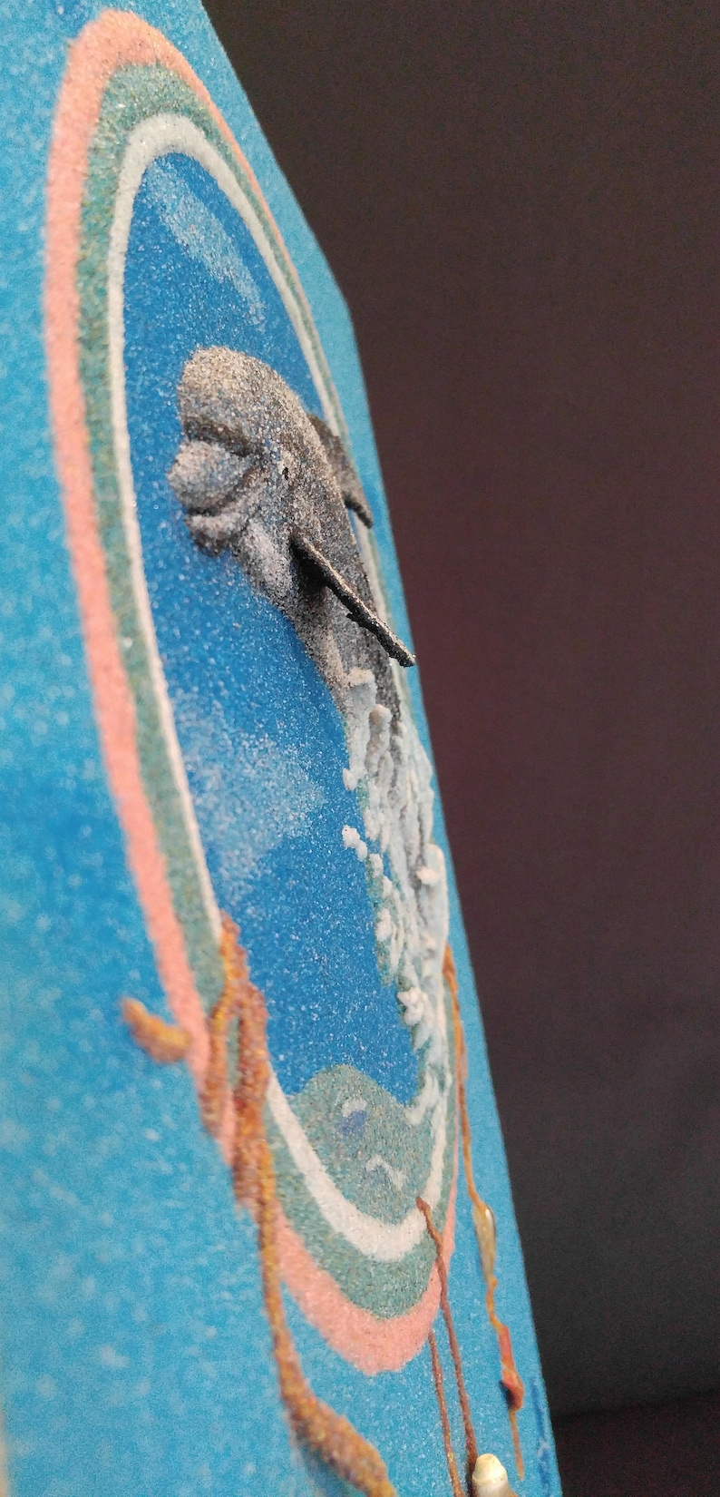 Sand Sculpture Painting Jumping Dolphin Native American - Etsy