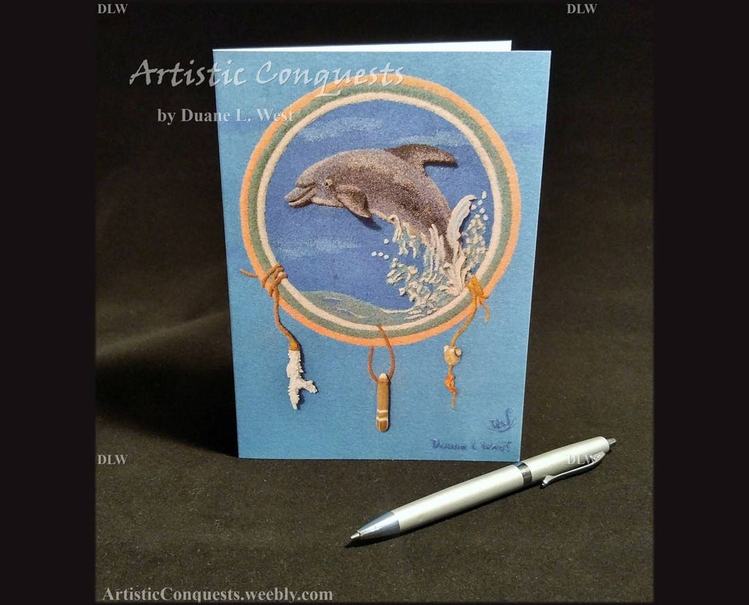 Dolphin Greeting Card: Native American Animal Spirit Art (5x7") - Etsy