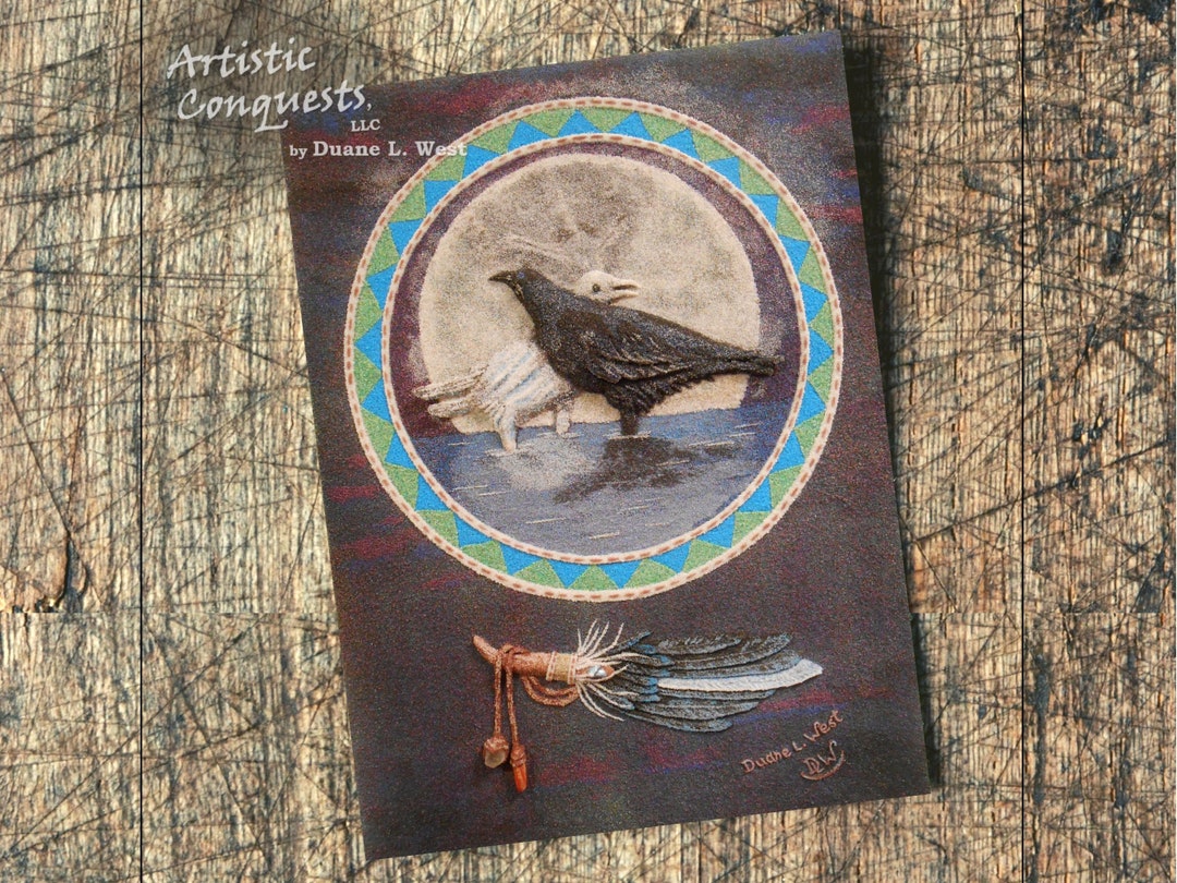 Personalized Raven Native American Animal Spirit Medicine Wheel ...