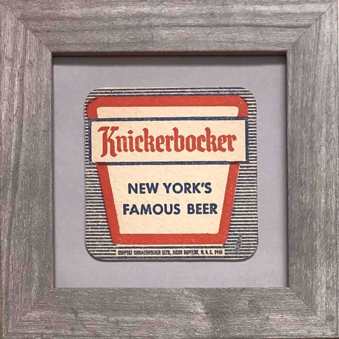 New York knickerbocker Framed Vintage Beer Coaster - Etsy