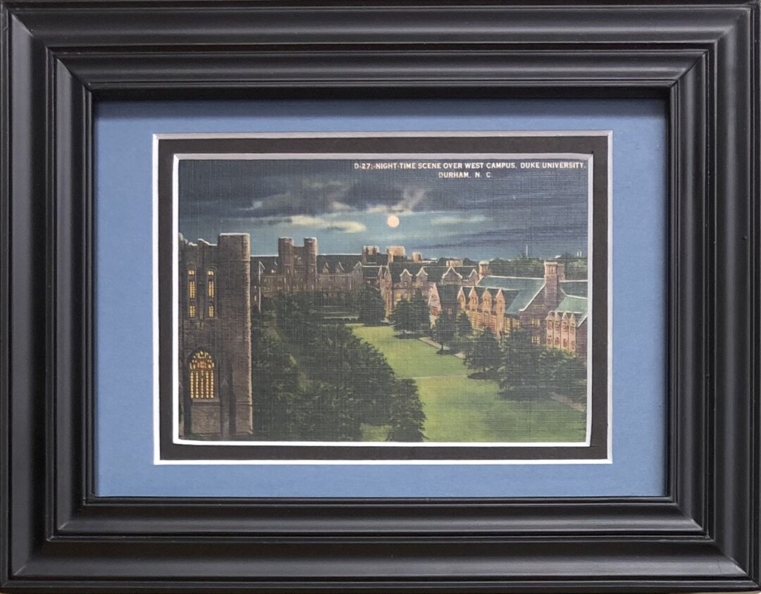 Duke Blue Devils Framed Vintage Postcard - Etsy