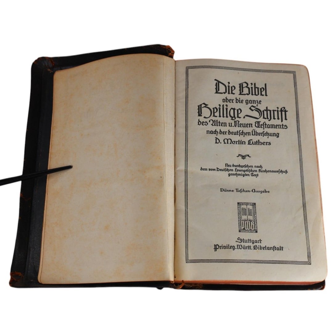 Antique German Luther Bible (die Bibel) 1929, Leatherbound, Gold Gilt ...