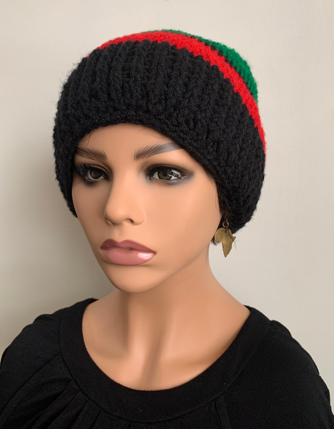 Pan African Flag/colored Hats/beanies/unisex/ Crochet/ Kenya - Etsy
