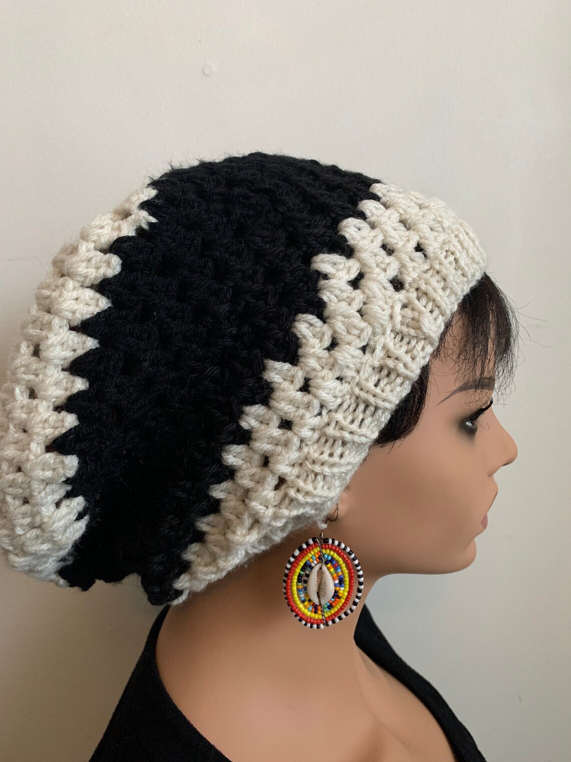Pan African Beanie/ Crochet/ Beanie/hats/ Slouchy/ Pan-african Flag ...