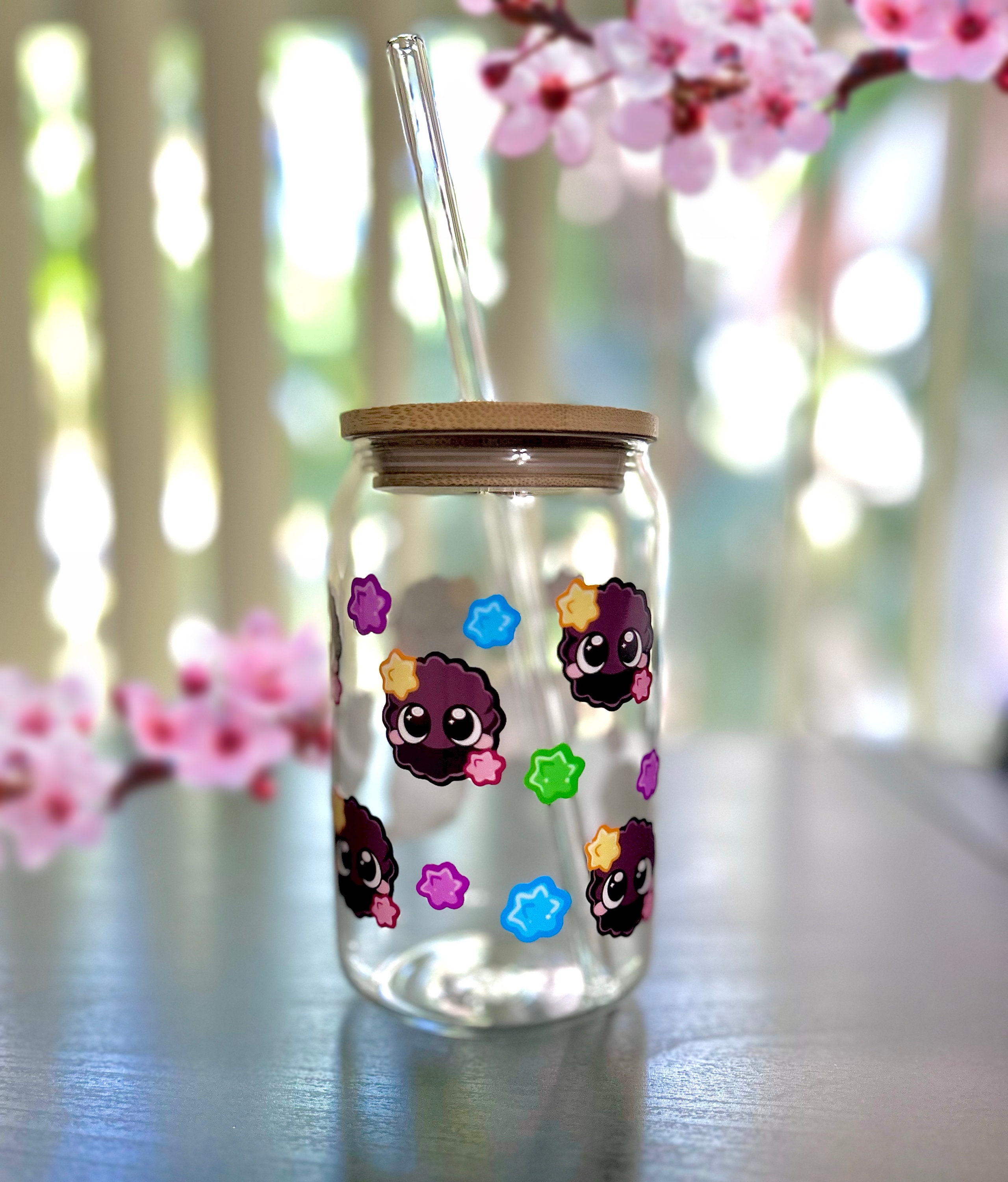Trendy Anime Soot Sprites, Iced Coffee Glass Kawaii Vday Glass Cup ...