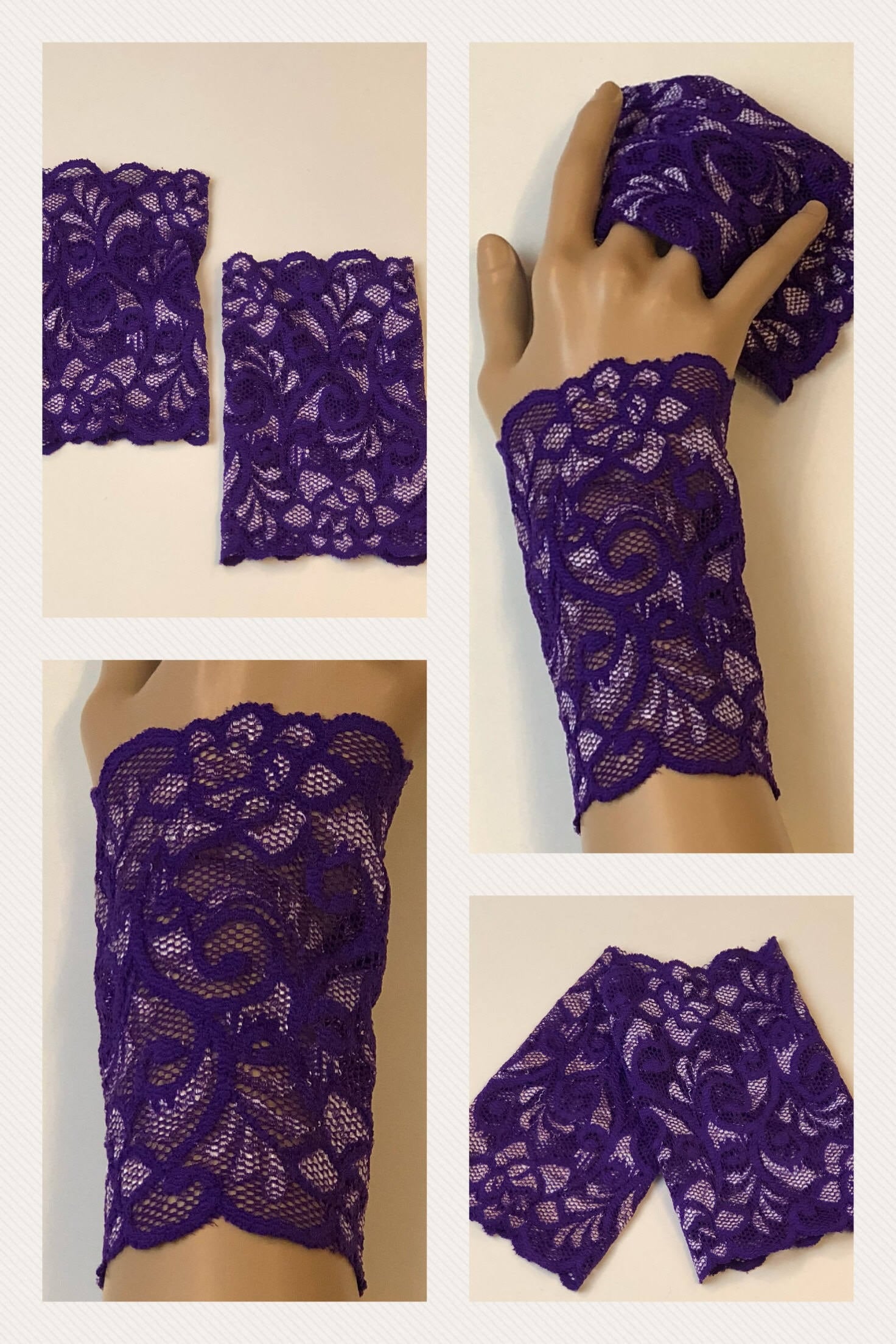 Purple Lace Wrist Cuff Purple Lace Cuff Wrist Cuffs Tattoo - Etsy