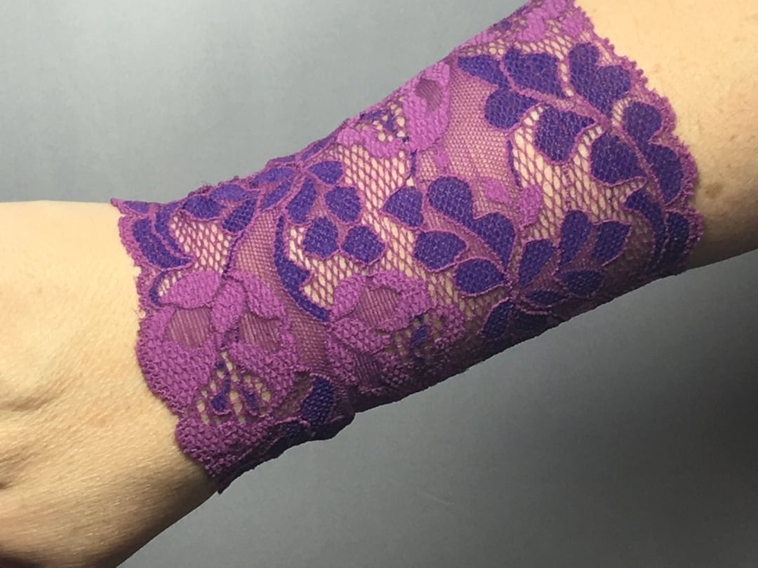 Purple Grape Wrist Cuffs,tattoo Cover Up, Boho Cuffs, Purple Lace, Lace ...