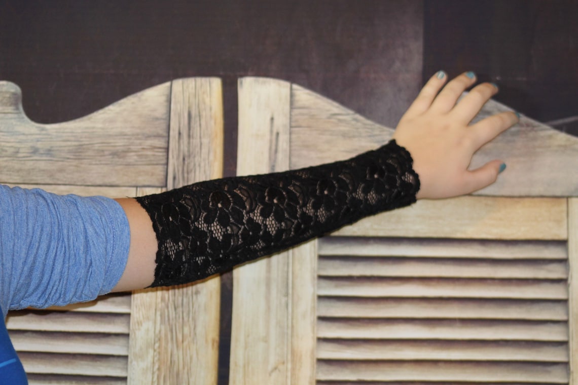 Black Arm Sleeve Black Lace Cuff Wrist Cuff Boho | Etsy