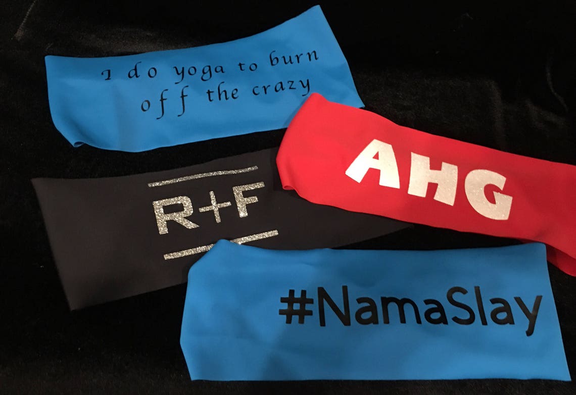 12 Customized Headbands, Custom Headband, Logo Headband, One Color ...