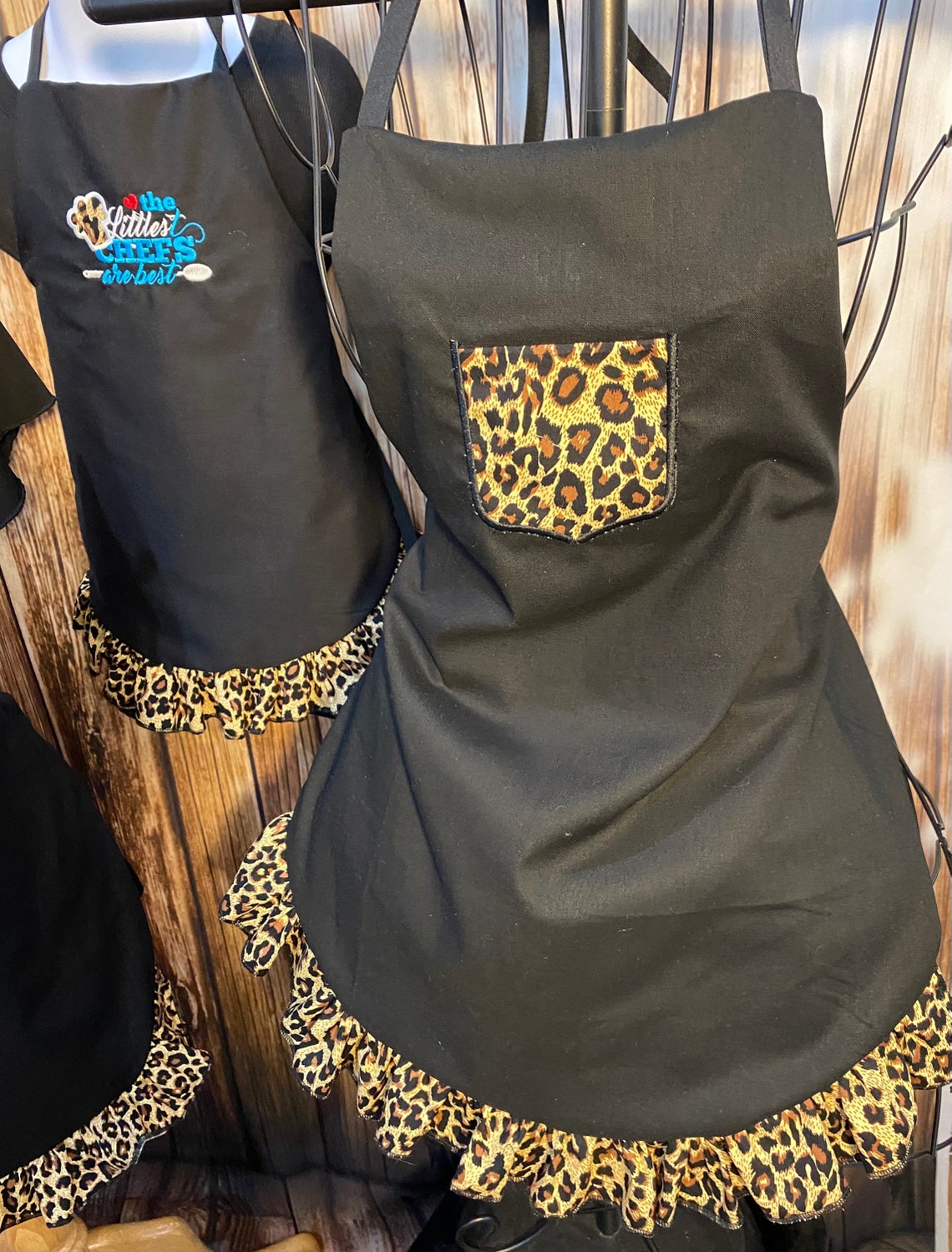 Black and Leopard Print Vintage Inspired Apron, Vintage, Kid & Toddler ...