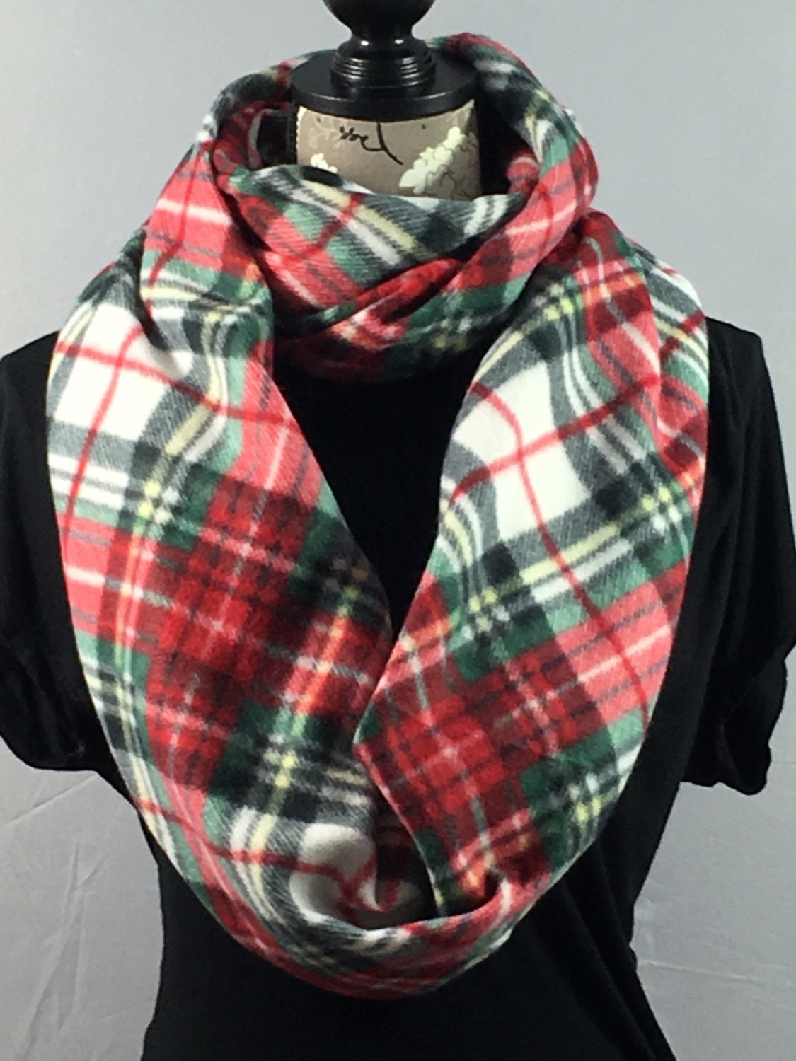 Red and Green Scarf Winter Scarf Gift for Her Scarves for - Etsy