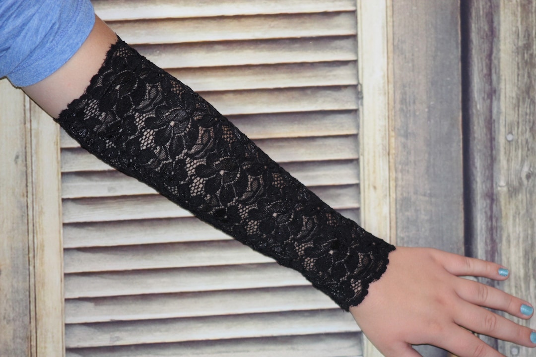 Black Arm Sleeve, Black Lace Cuff, Wrist Cuff, Boho Accessories, Tattoo ...